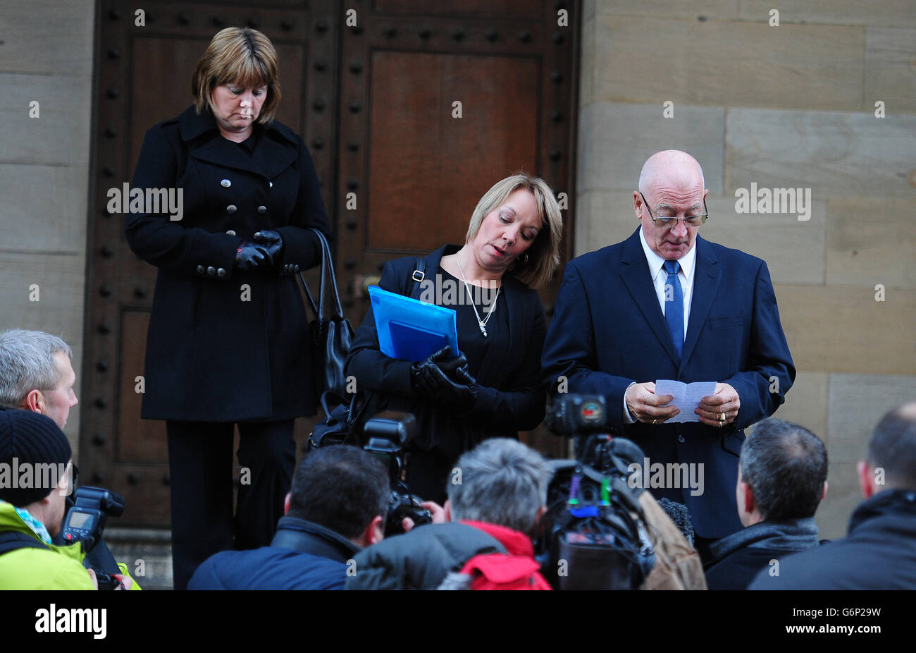 (Left-right) The sisters of David Rathband Julie Reece and Debbie ...