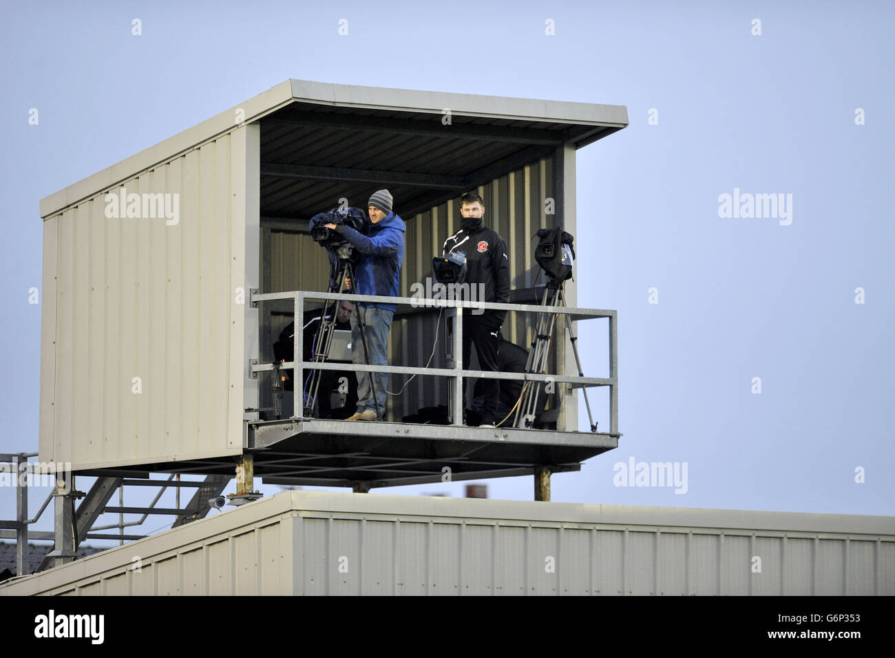 General view of the tv gantry at the stadium hi-res stock photography ...