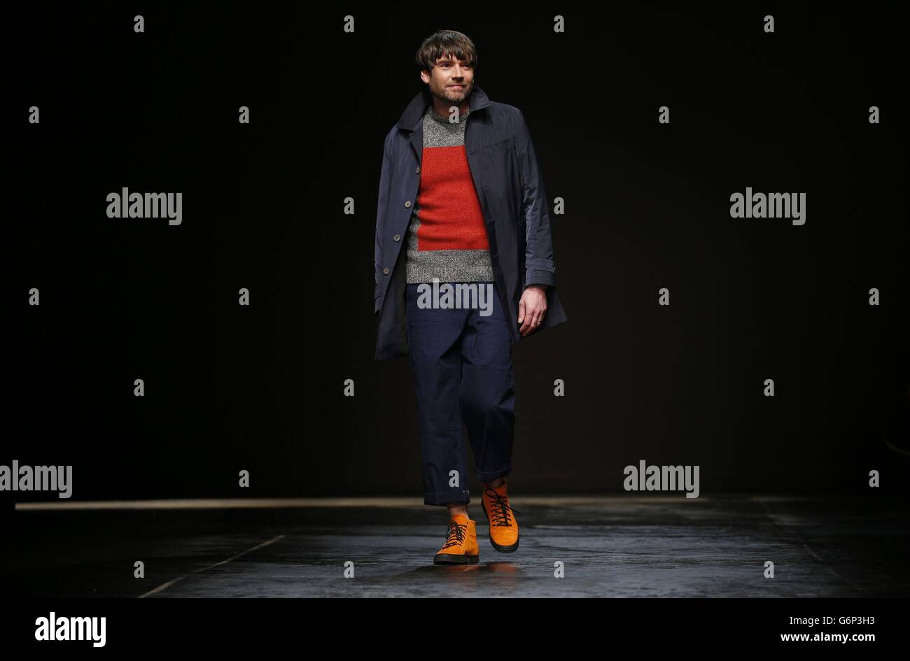 Alex James (bassist from Blur) appears on the catwalk during the Oliver ...