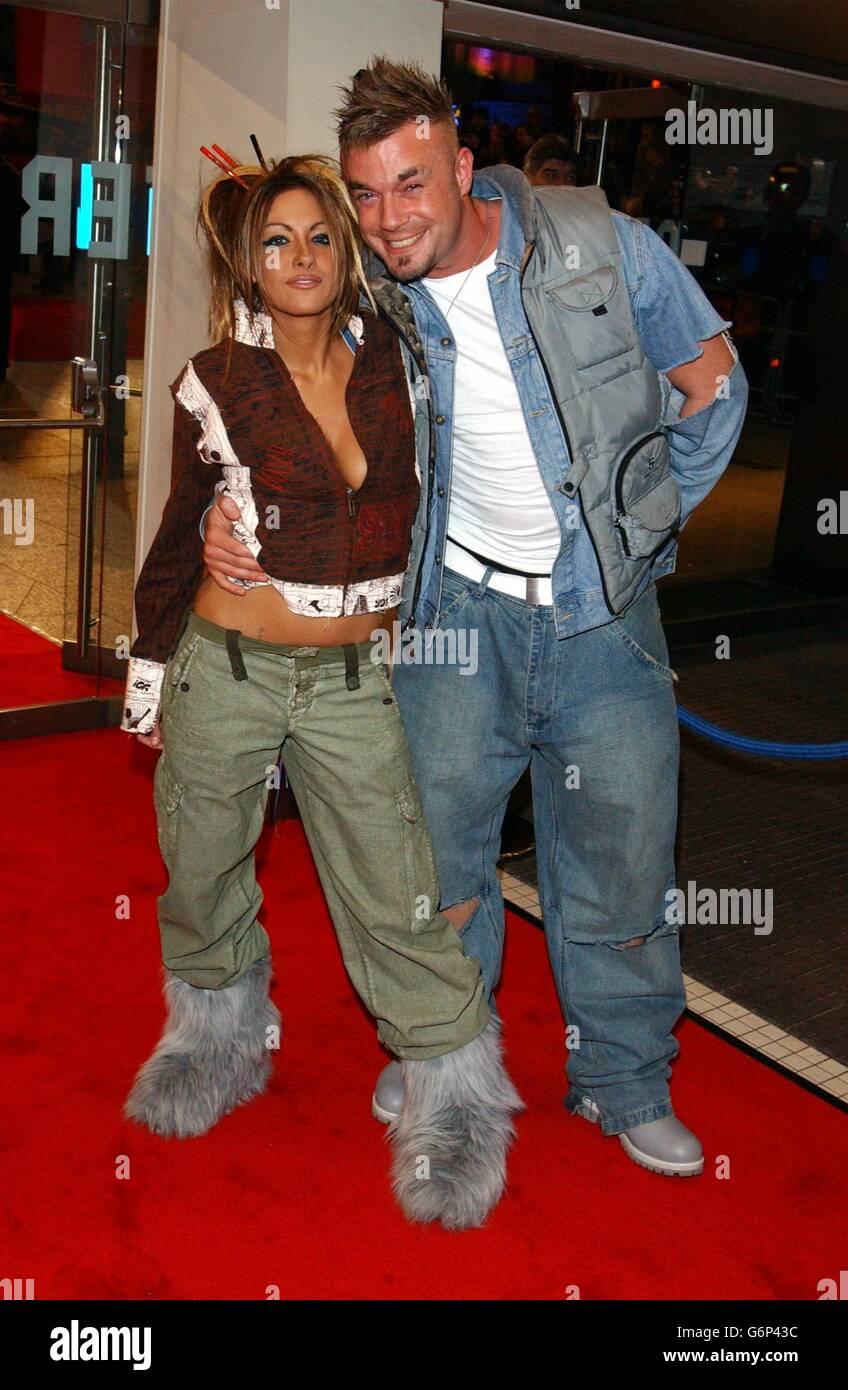 Model Jodie Marsh and boyfriend Fran Cosgrove arrive for the UK ...