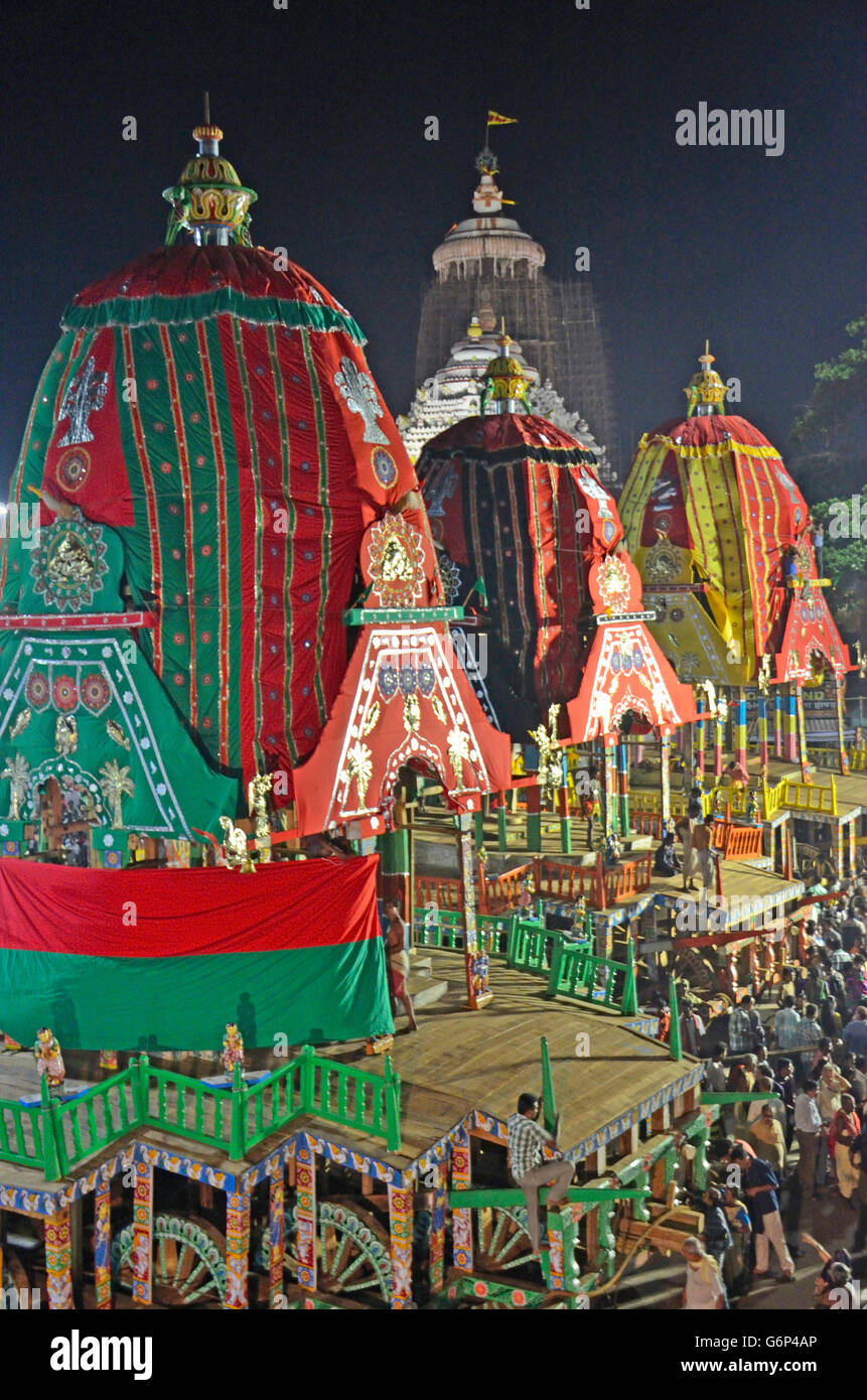 Rathyatra or Chariot festival, with Jagannatha Temple at background ...