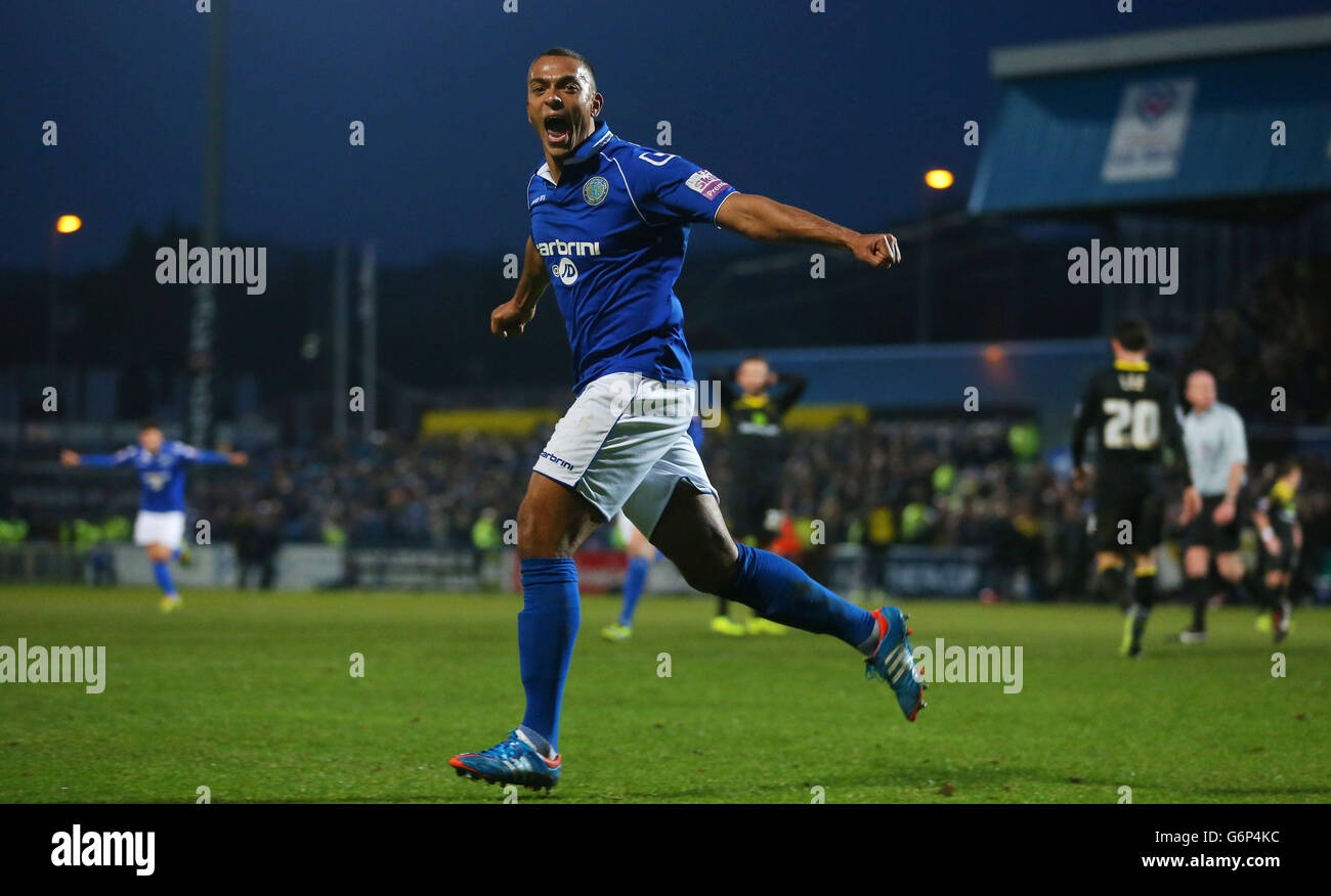 Macclesfield Town's Steve Williams celebrates scoring against Sheffield ...