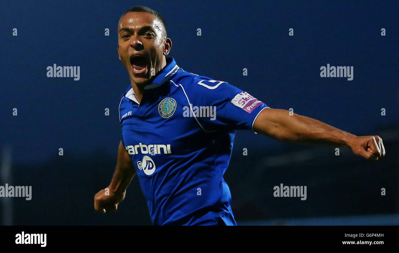 Macclesfield Town's Steve Williams celebrates scoring against Sheffield ...