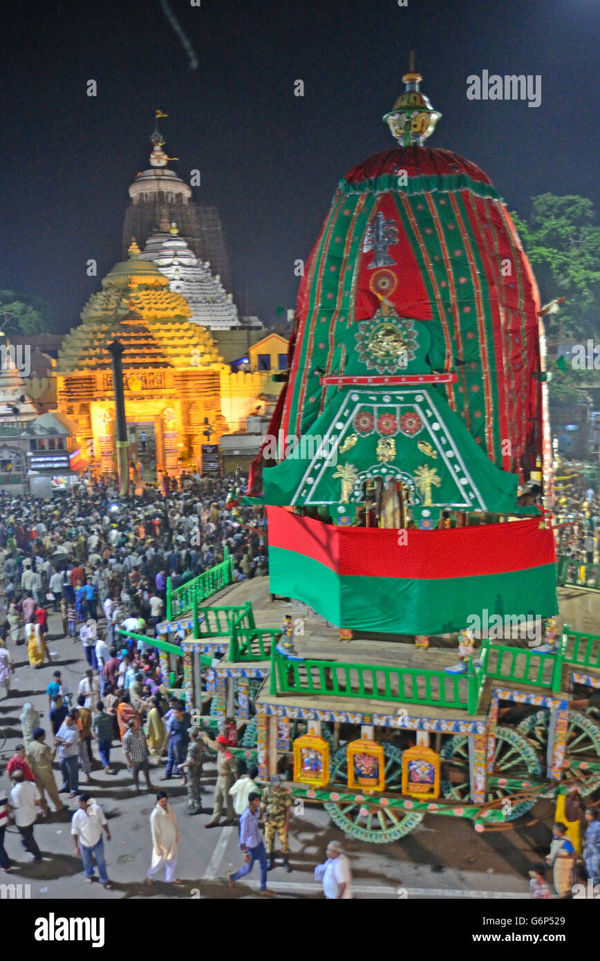 Rathyatra or Chariot festival, with Jagannatha Temple at background ...