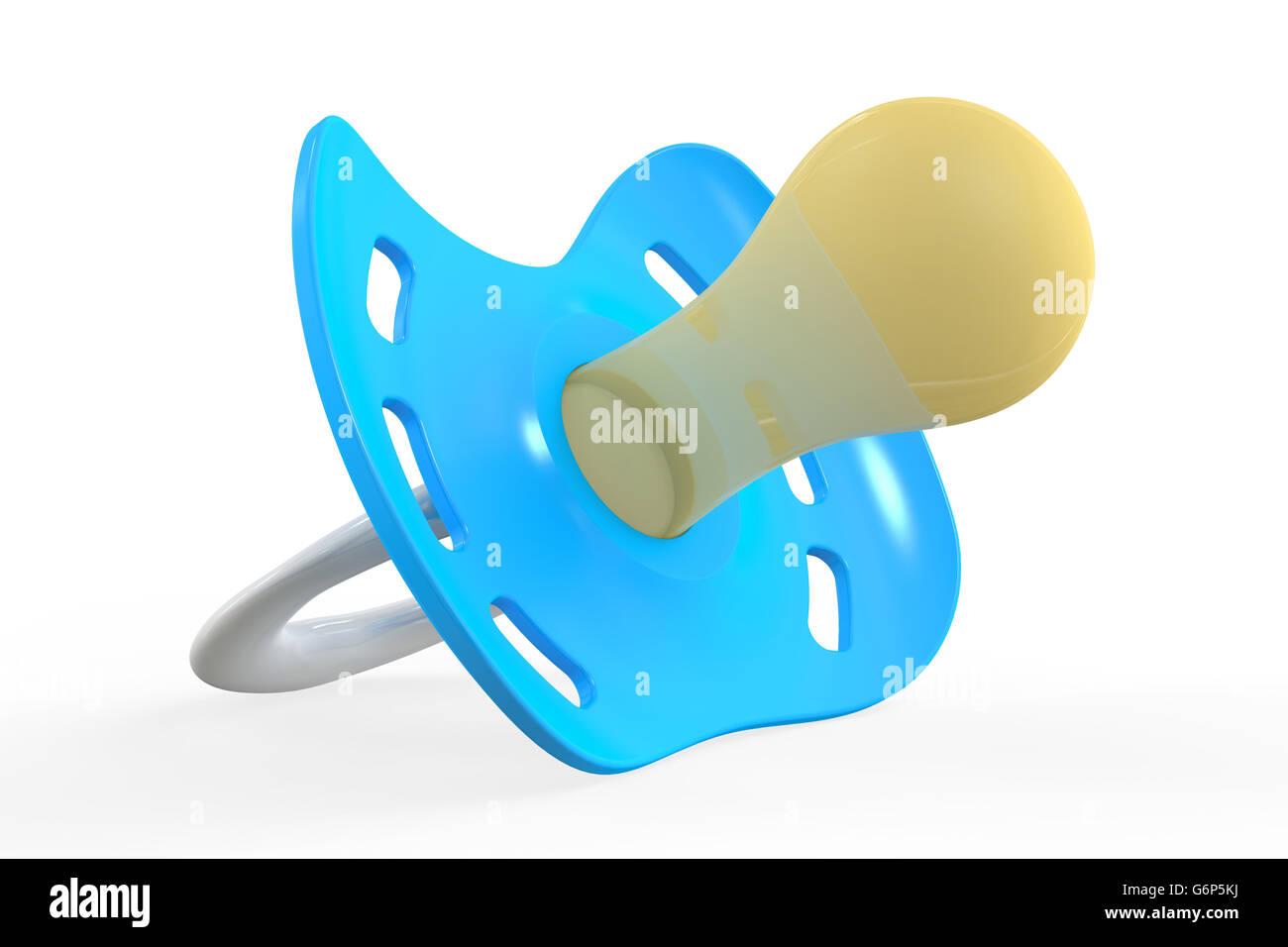 blue pacifier, 3D rendering isolated on white background Stock Photo ...