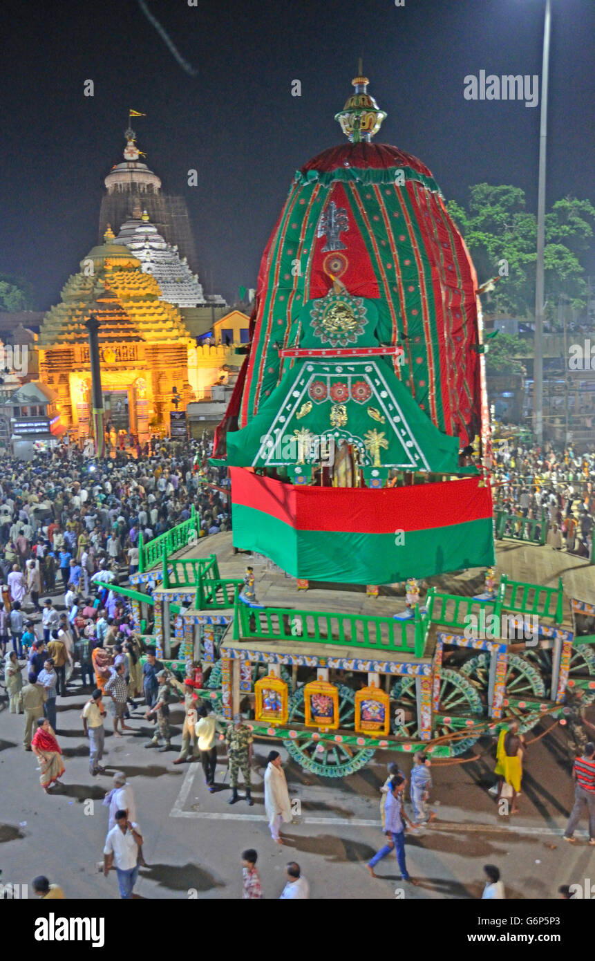 Rathyatra or Chariot festival, with Jagannatha Temple at background ...