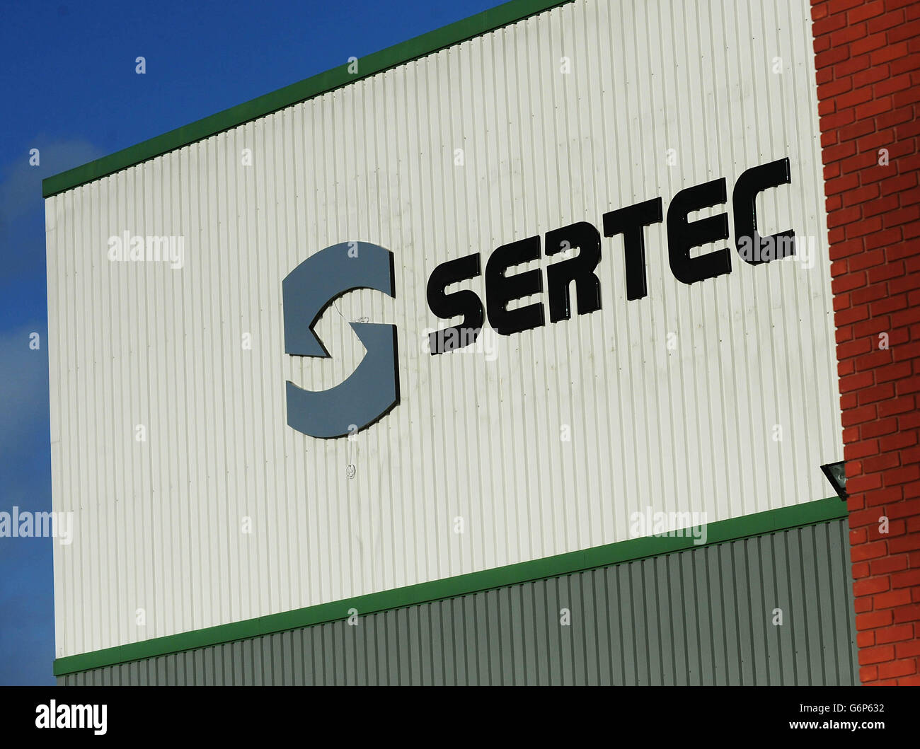 Sign of manufacturing company Sertec, Coleshill in Birmingham. Sertec ...