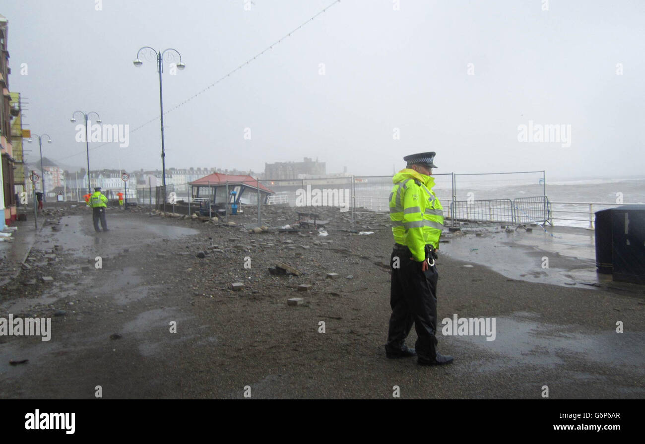 The damage in Aberystwyth where violent storms and gale force winds ...