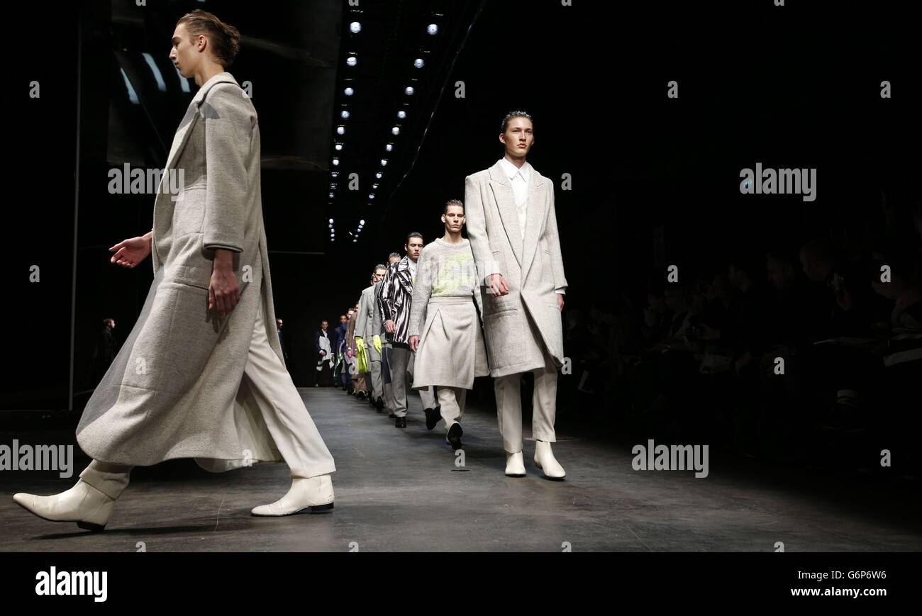 MAN show catwalk - London Collections: Men 2014 Stock Photo - Alamy
