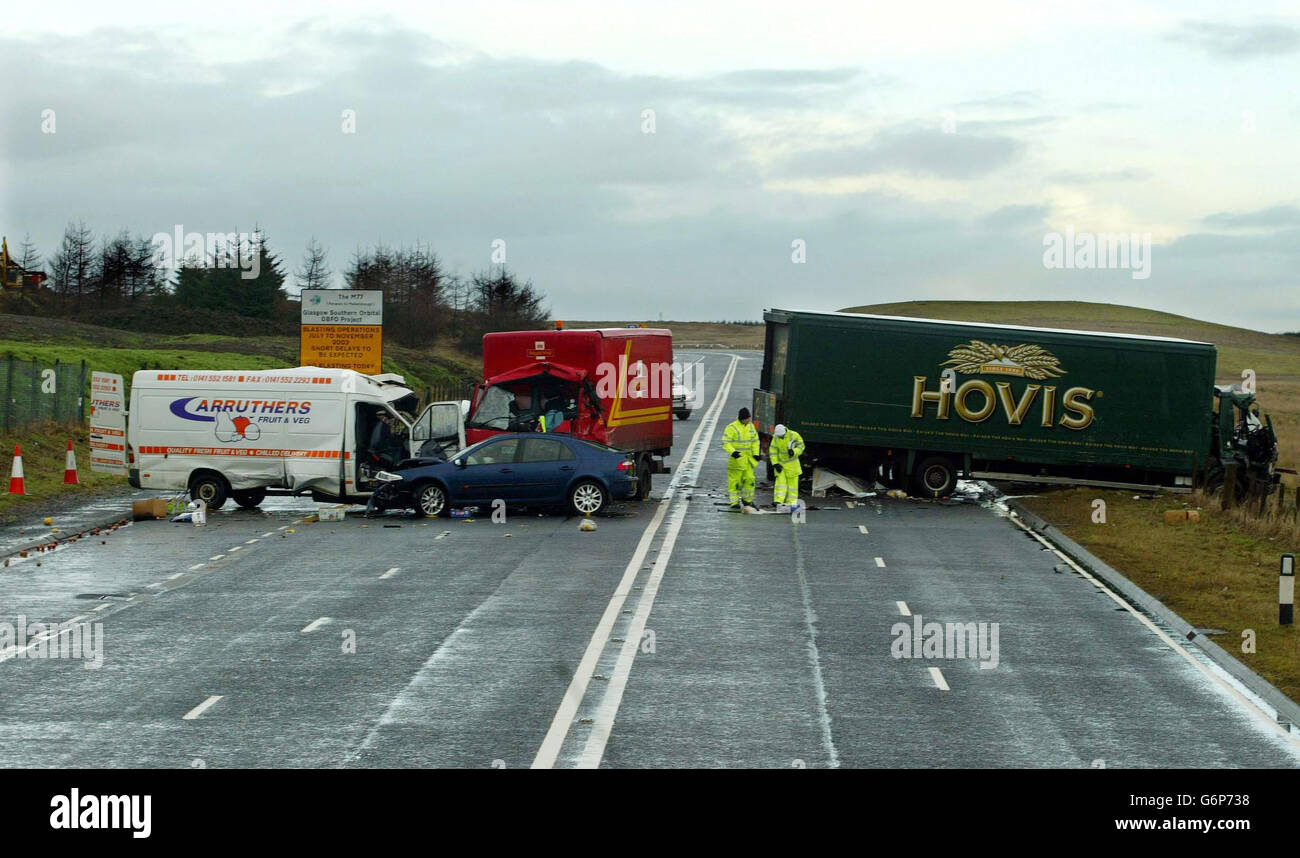 Fatal traffic accident on the A77 Stock Photo - Alamy