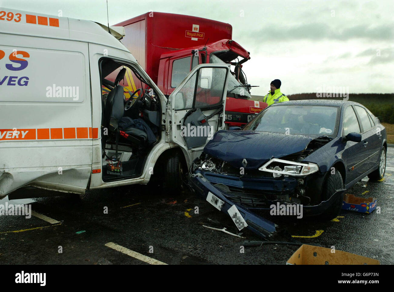 Fatal traffic accident on the A77 Stock Photo - Alamy