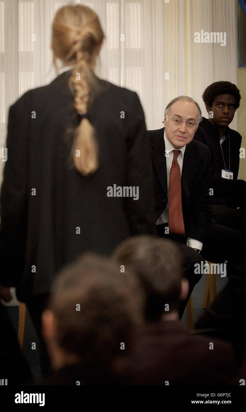 During his visit to graveney school in tooting hi-res stock photography ...
