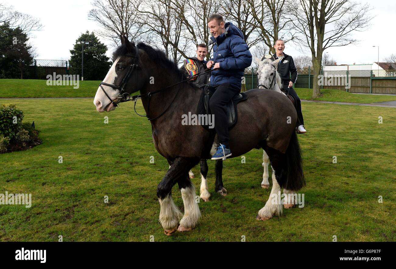 Kevin Satchell (left) and Paul Butler (right) laugh as Tom Stalker's ...