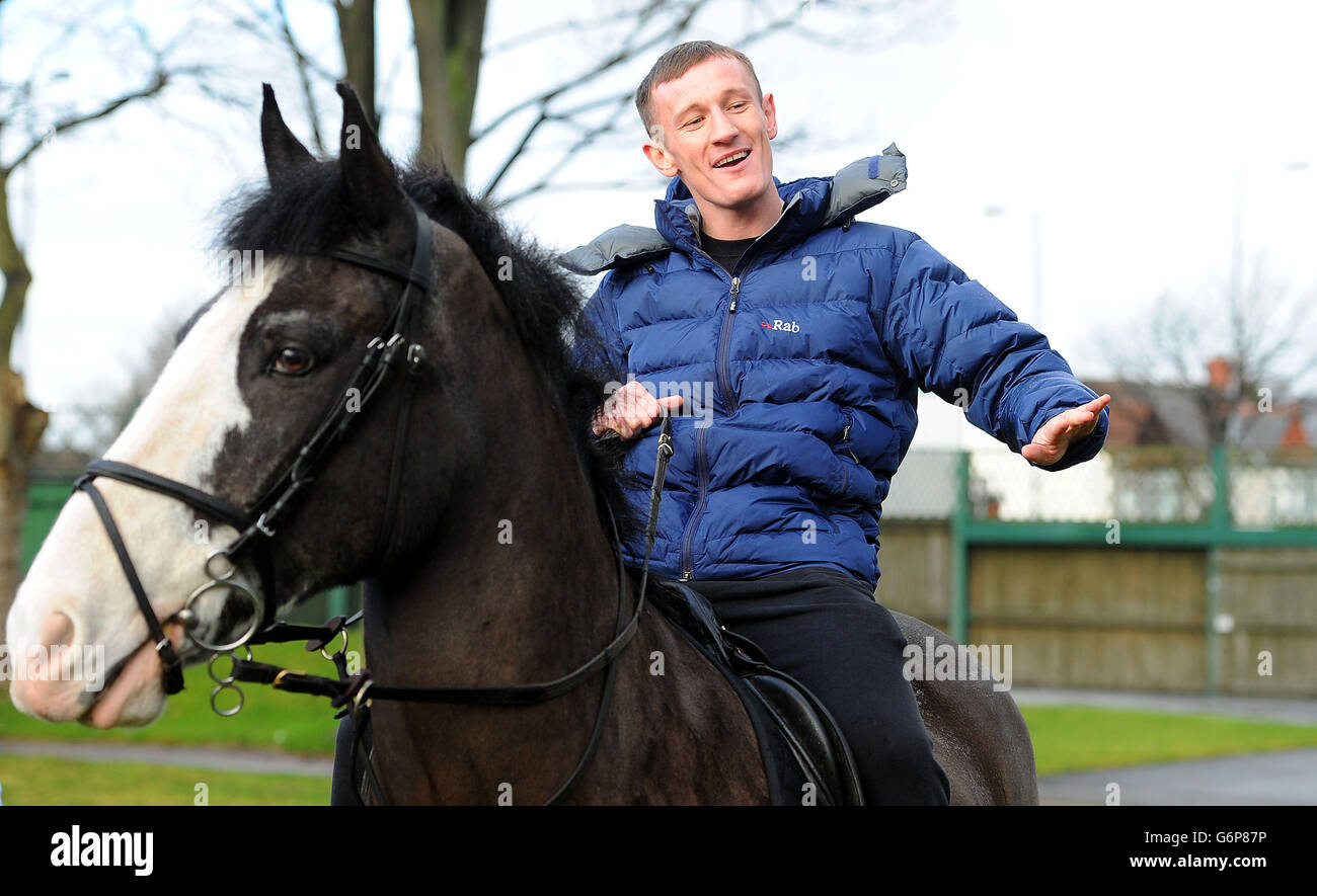 Tom stalker takes control on horse photocall aintree racecourse hi-res ...