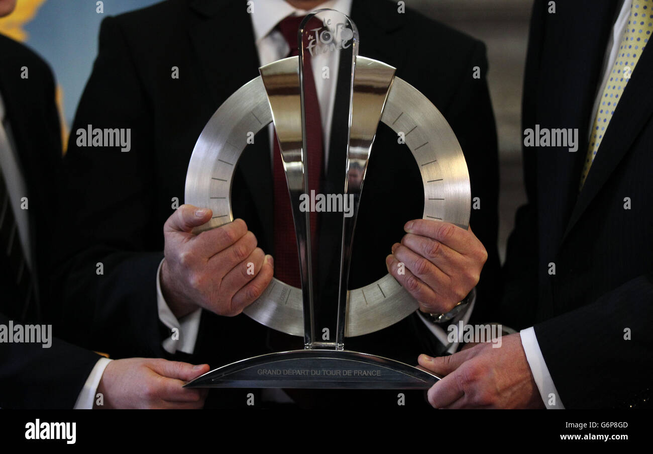 The Official trophy for the Tour de France Grand Depart as it goes on ...