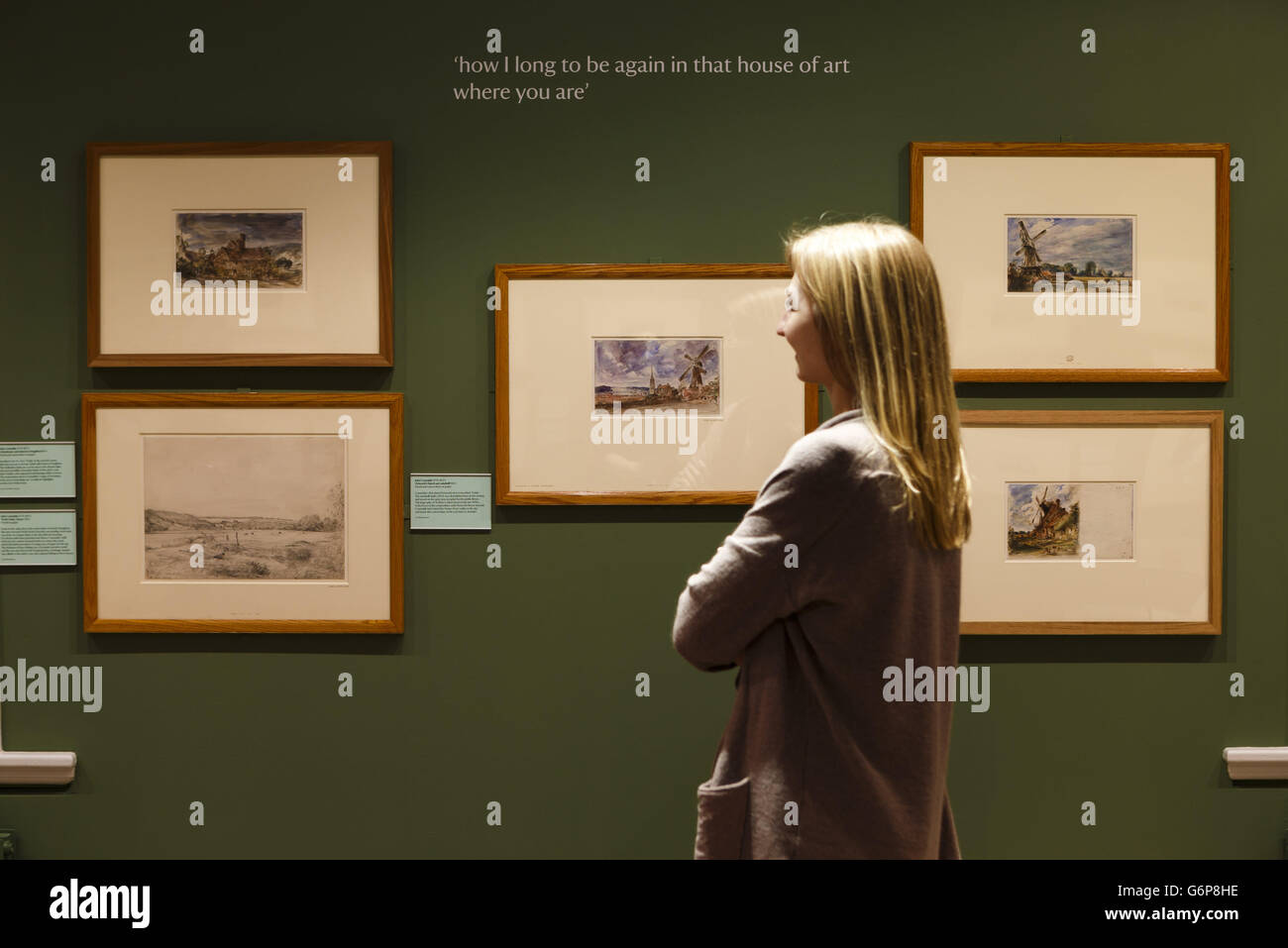 Zoe Potter looks at watercolours by artist John Constable on display at ...