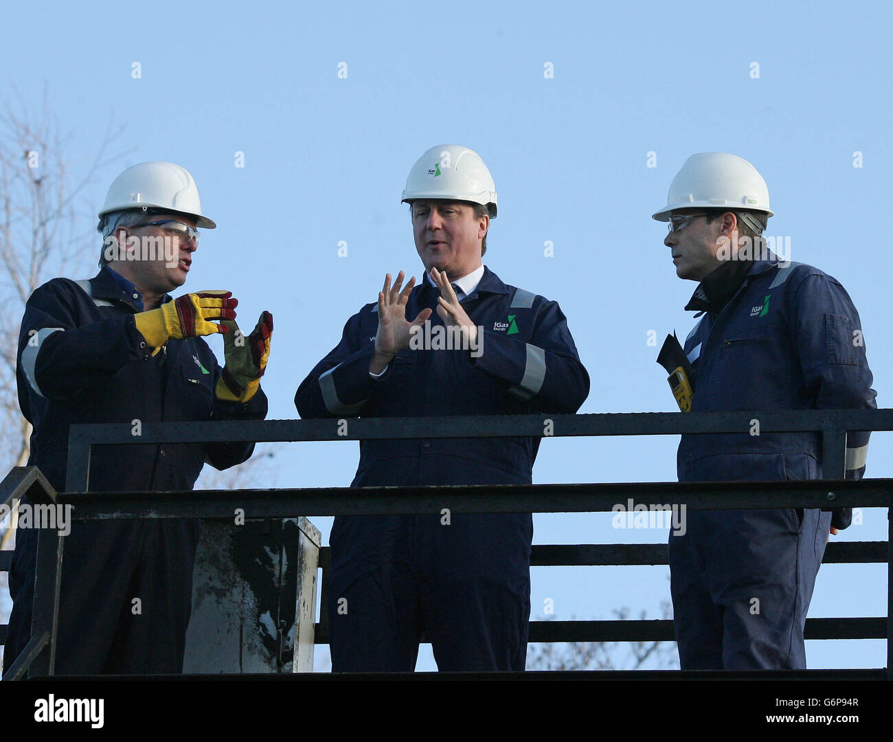 Cameron visits shale drilling plant Stock Photo - Alamy
