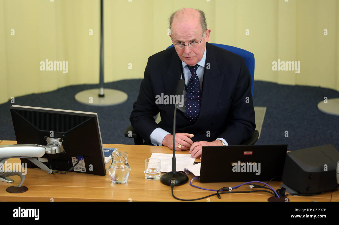 Chairman Sir Anthony Hart at the opening session of the independent ...