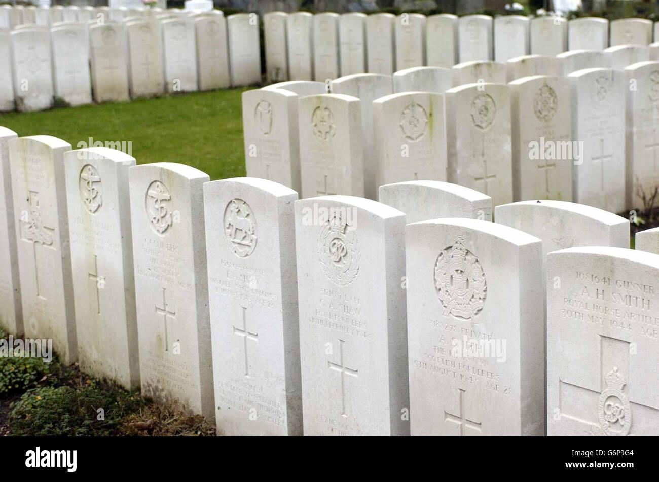 General views of WWII Military graves in the St Pancras and Islington ...