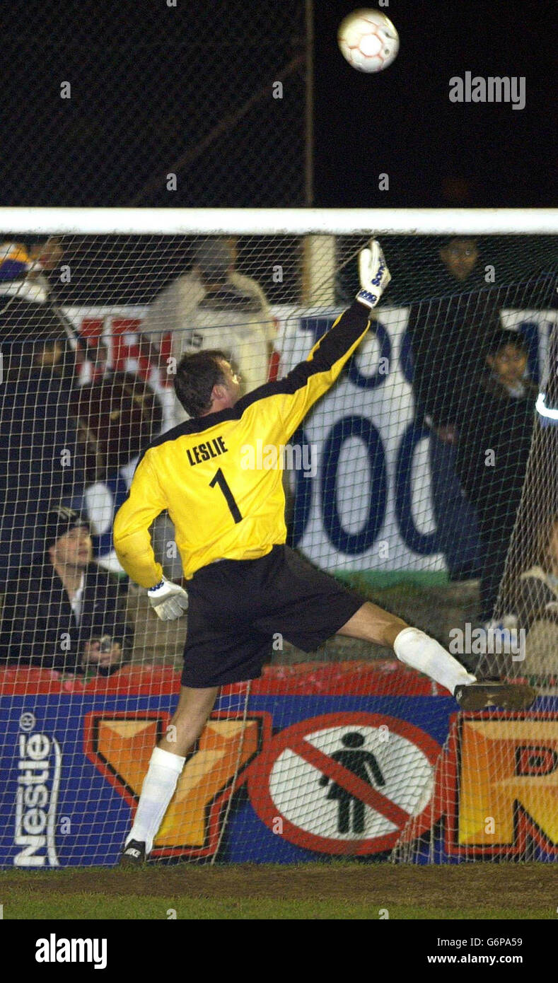 Former TV presenter John Leslie is celebrity goalkeeper during the Fash ...