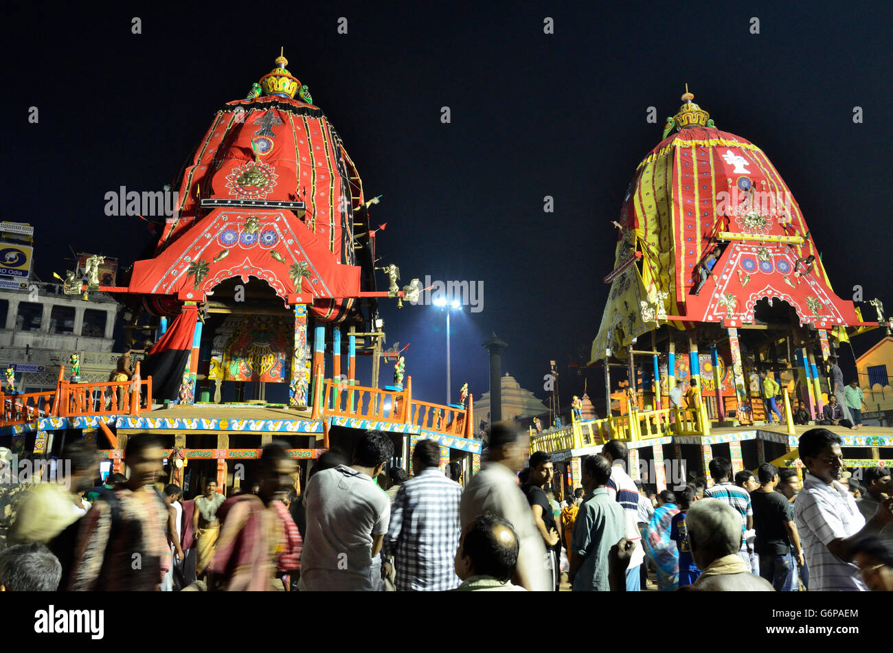 Rathyatra or Chariot festival, with Jagannatha Temple at background ...