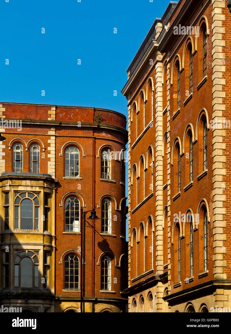 Red brick buildings in the Lace Market area of Nottingham city centre ...
