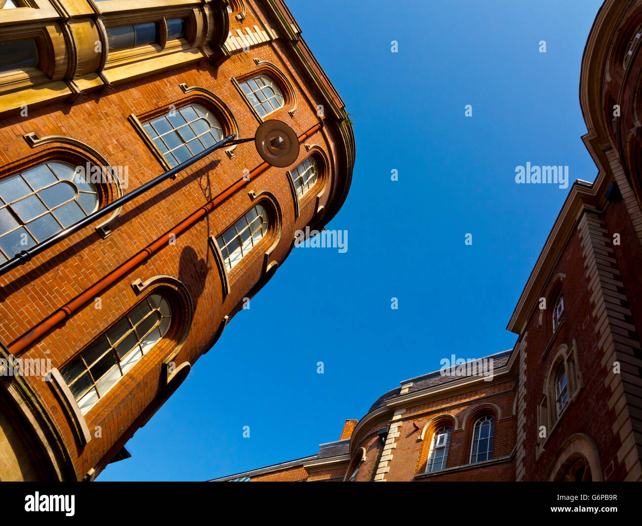Red brick buildings in the Lace Market area of Nottingham city centre ...
