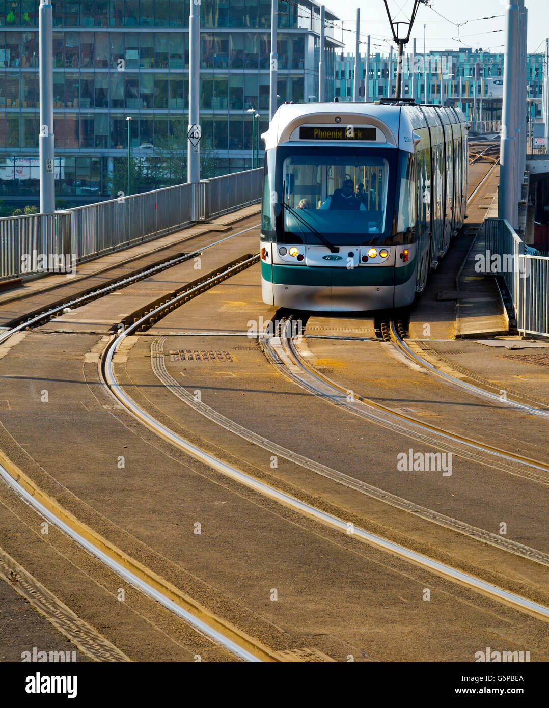 Nottingham Express Transit NET tram in operation in Nottingham city ...