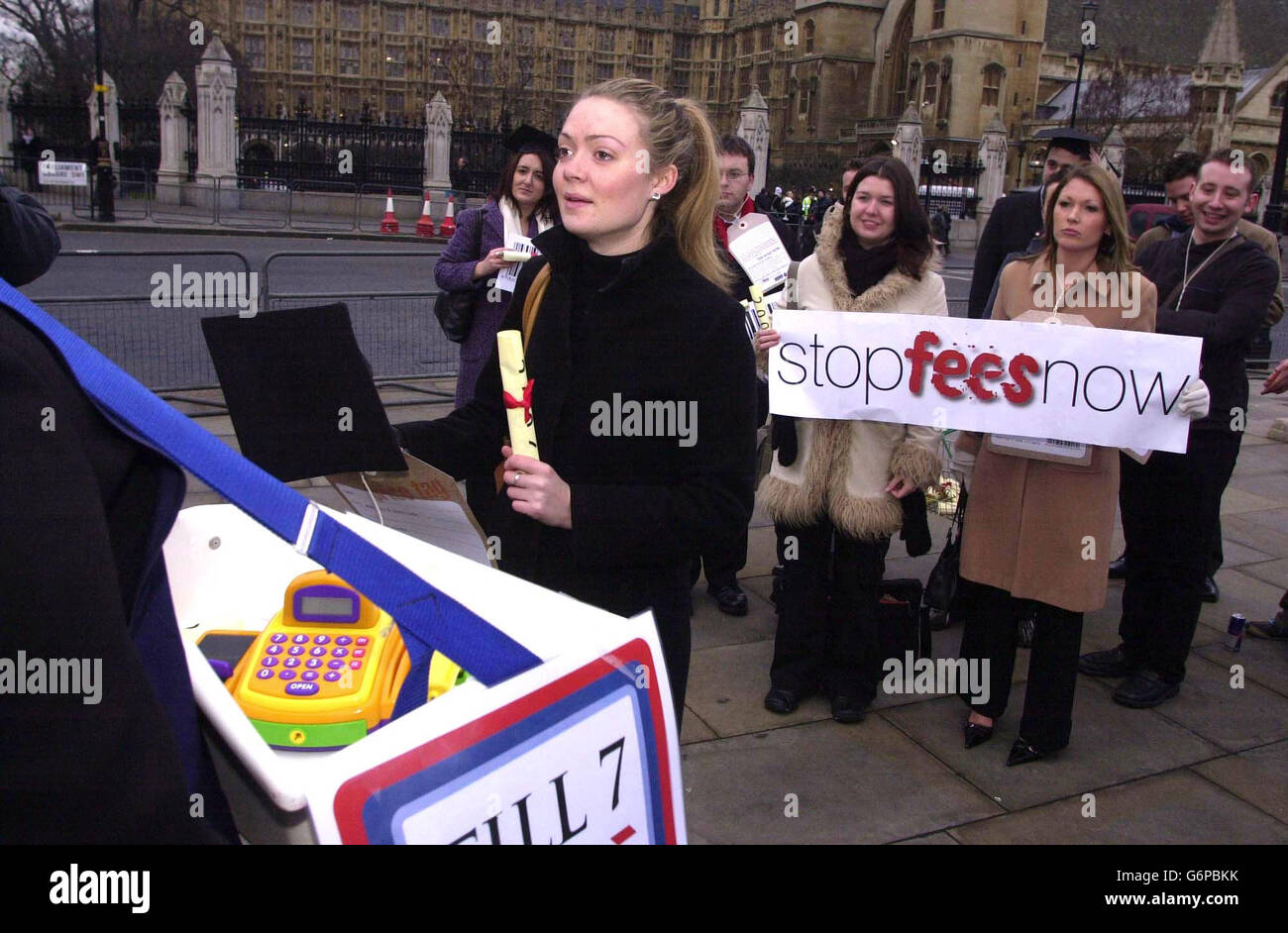 Students protest over top-up fees Stock Photo - Alamy