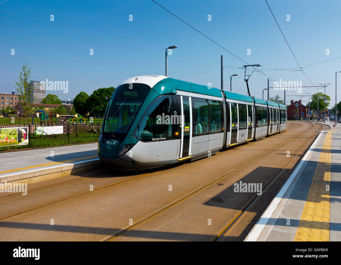 Alstom Nottingham Express Transit NET tram in operation in Nottingham ...