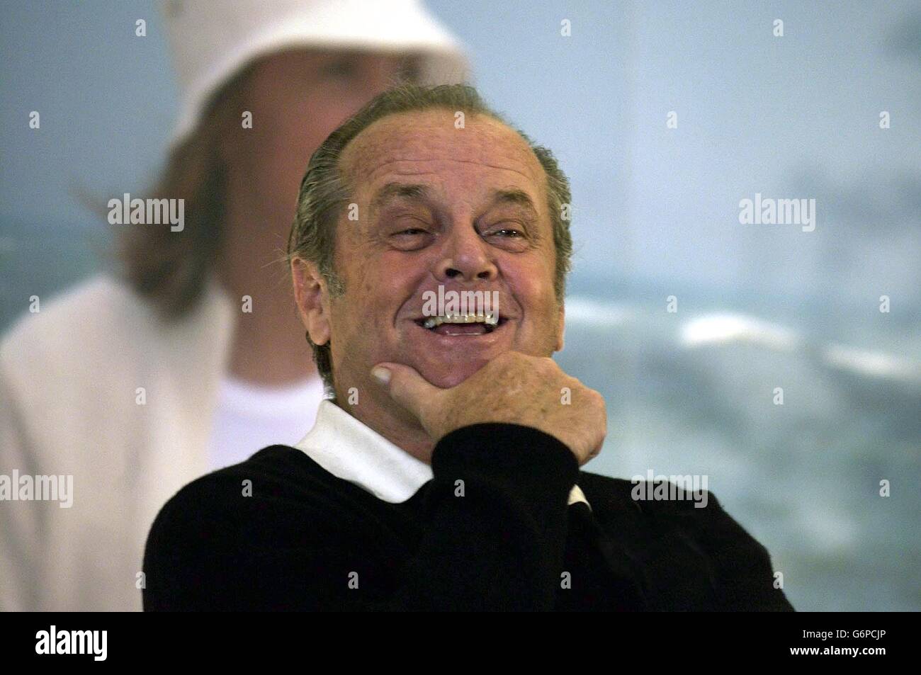 Actor Jack Nicholson grins during a press conference and photocall to ...