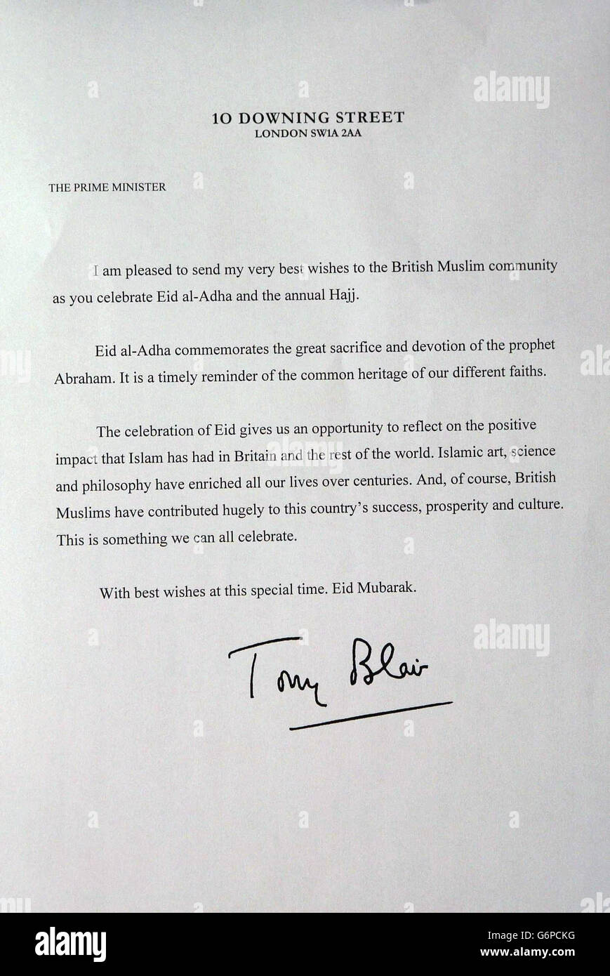 An open letter from british prime minister hi-res stock photography and ...