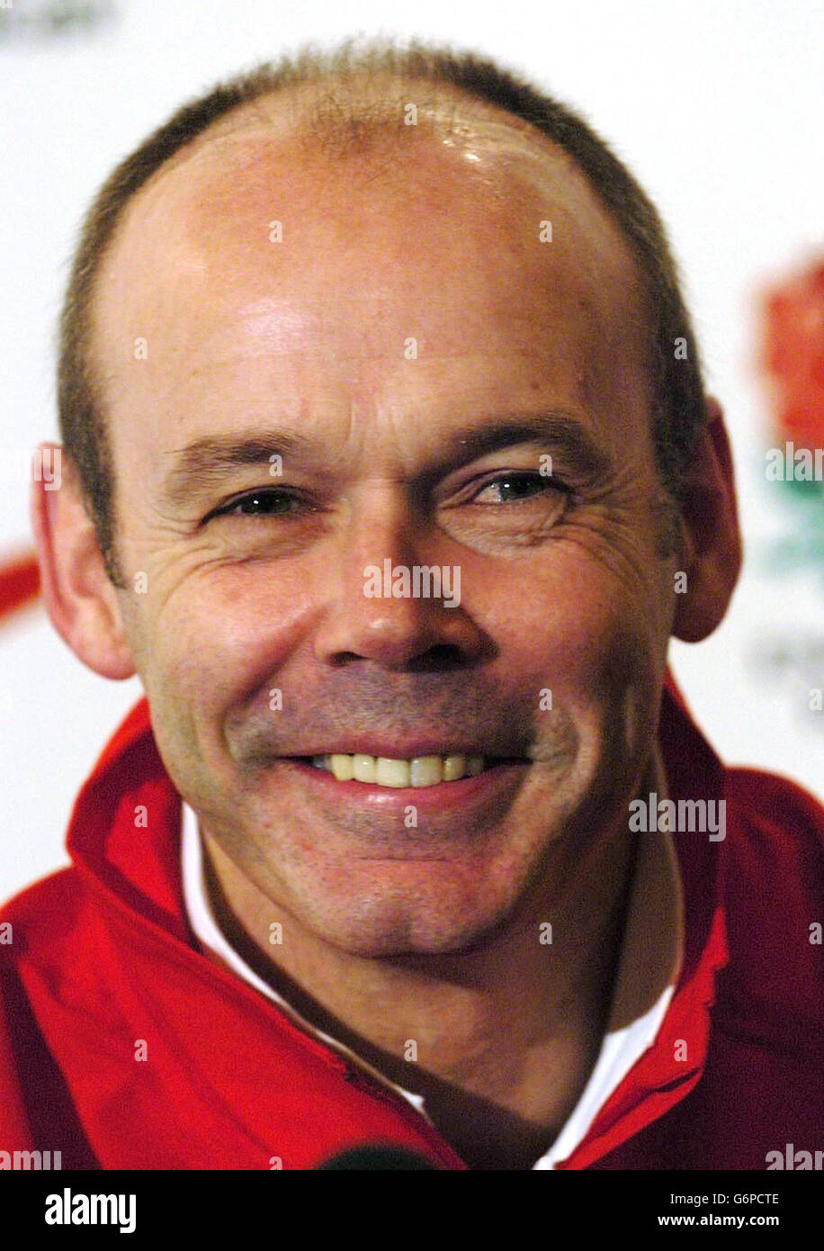 England's rugby coach Sir Clive Woodward at a press conference at the ...