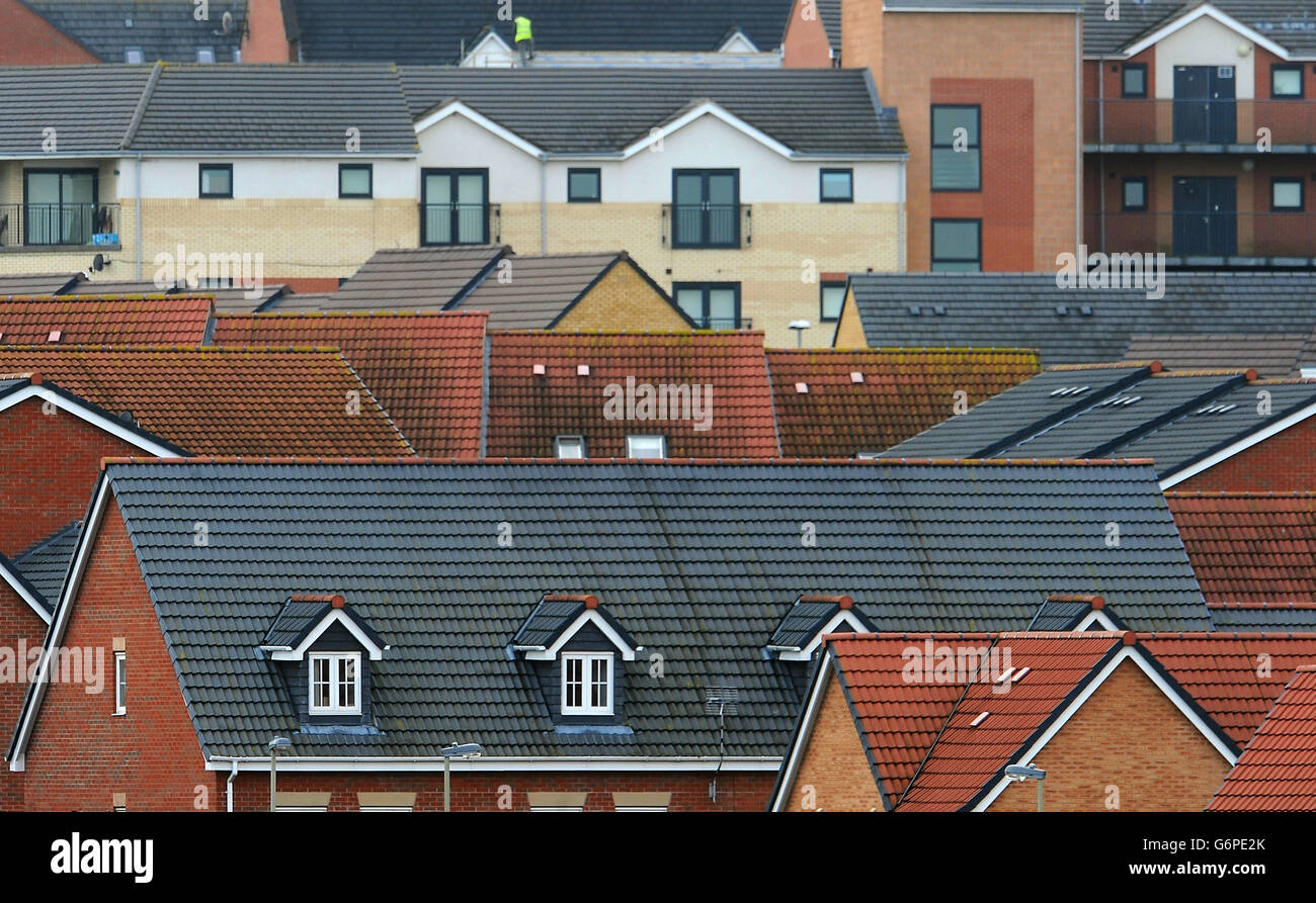 General view of residential houses and flats in hamilton hi-res stock ...