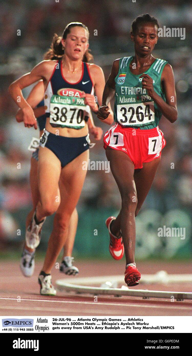 Ethiopias ayelech worku gets away usas amy rudolph hi-res stock ...