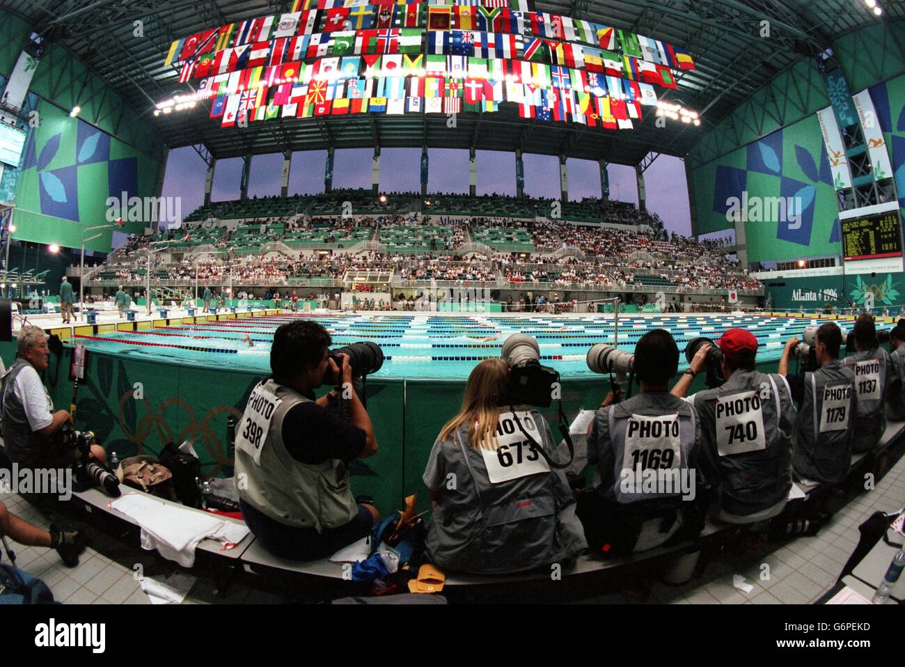 Swimming - Atlanta Olympic Games. Photographers atwork in the GT ...
