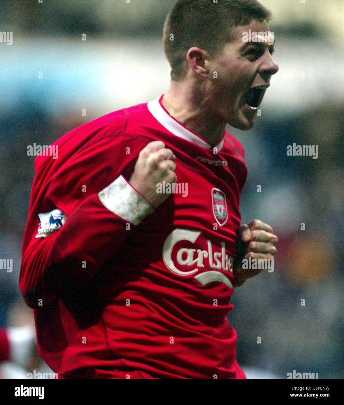 Liverpool captain Steven Gerrard celebrates scoring his team's second ...