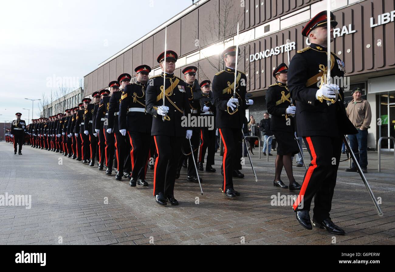 Members of the 1st Regiment Royal Horse Artillery on parade in ...