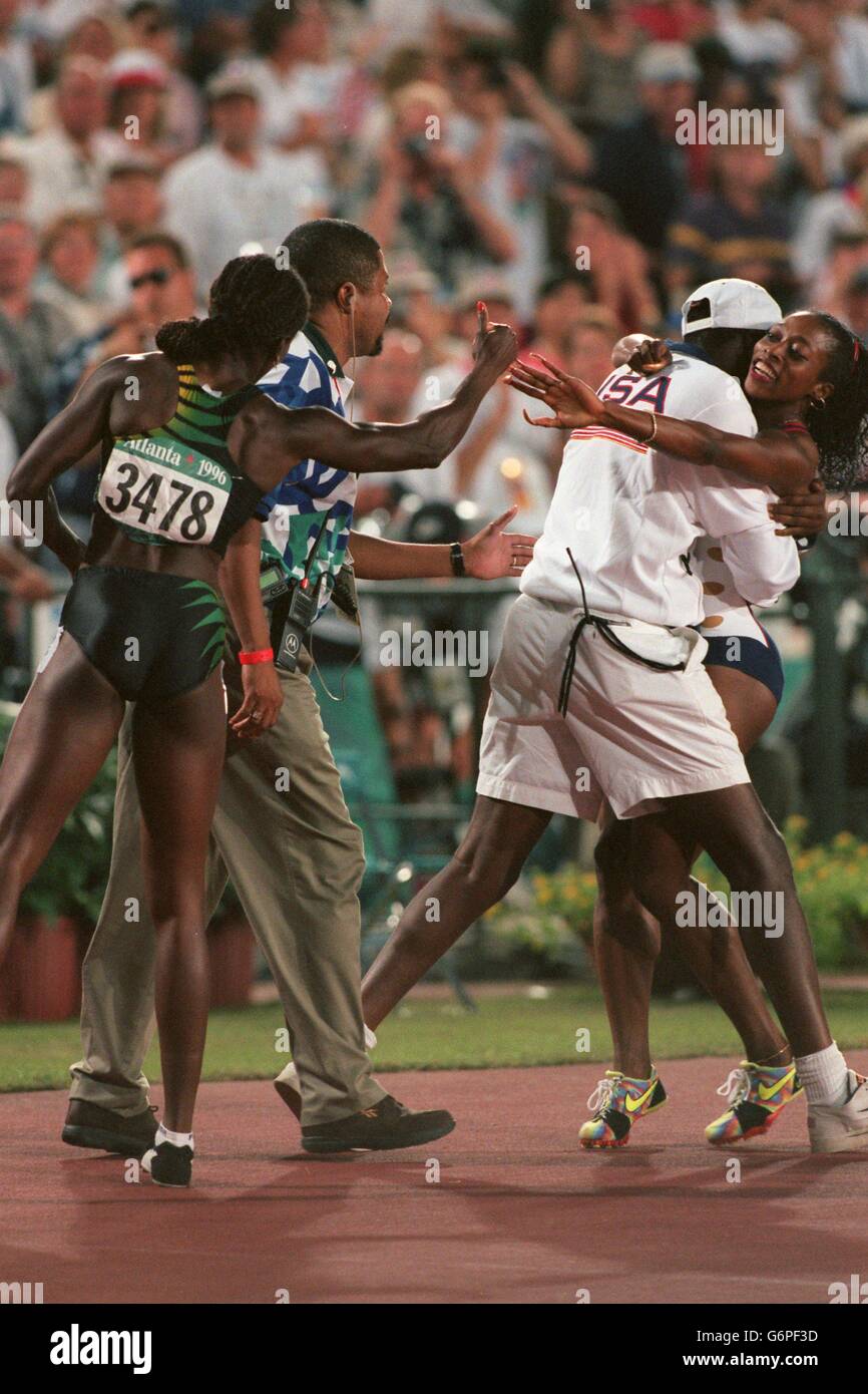 27-JUL-96, Atlanta Olympic Games, Athletics, Women's 100m Final, USA's ...