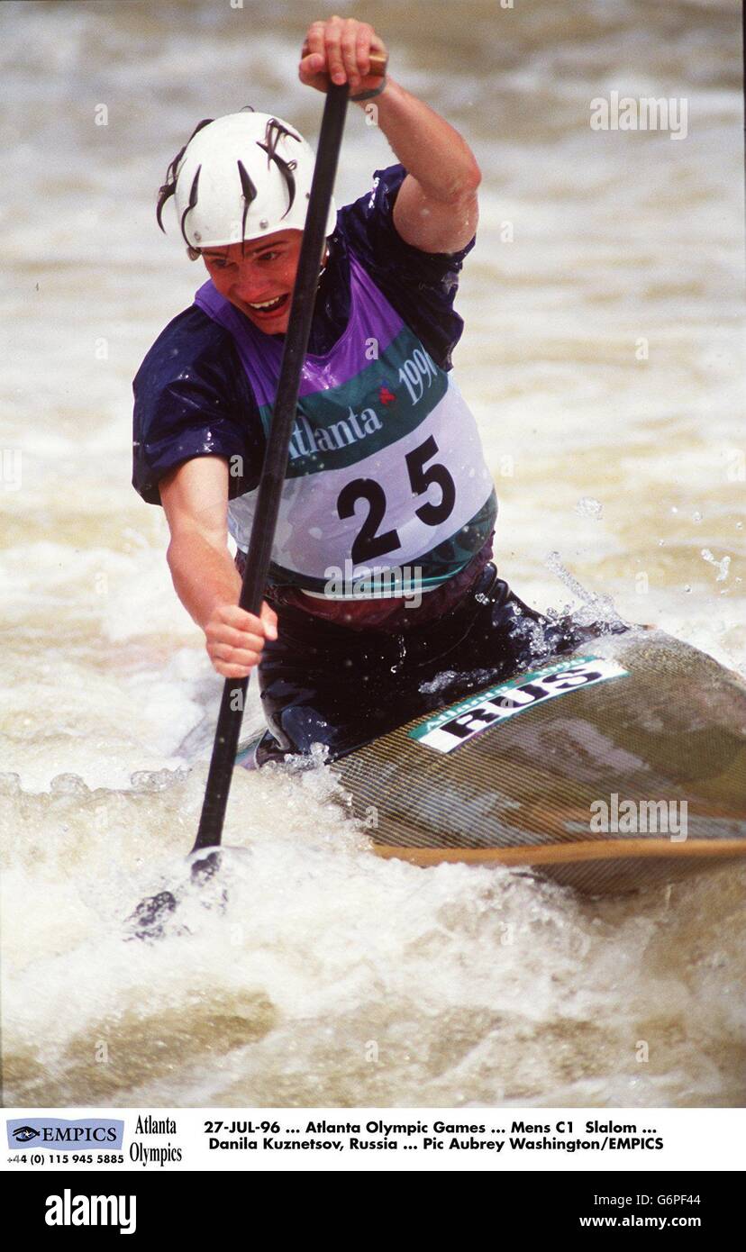 27-JUL-96. Atlanta Olympic Games. Mens C1 Slalom. Danila Kuznetsov ...