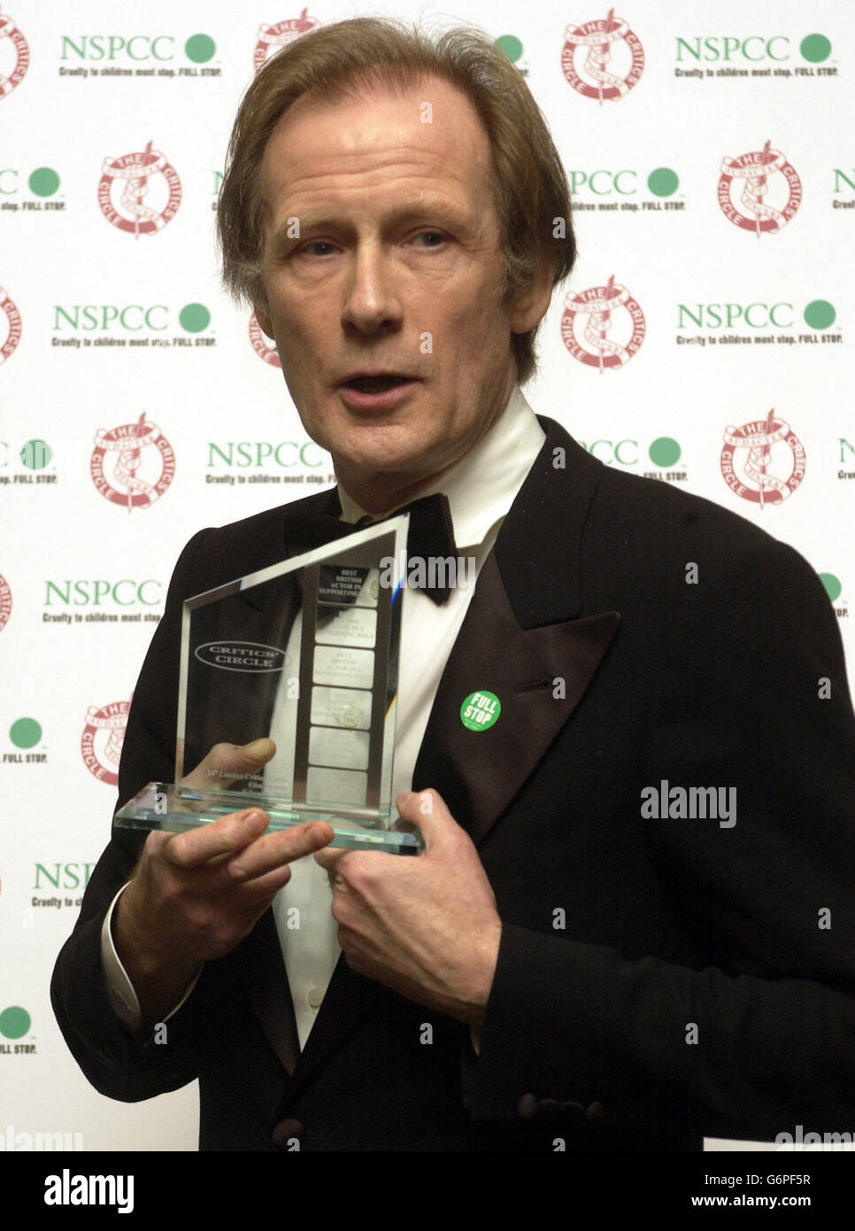 Actor Bill Nighy with his award for Best British Actor in a supporting ...