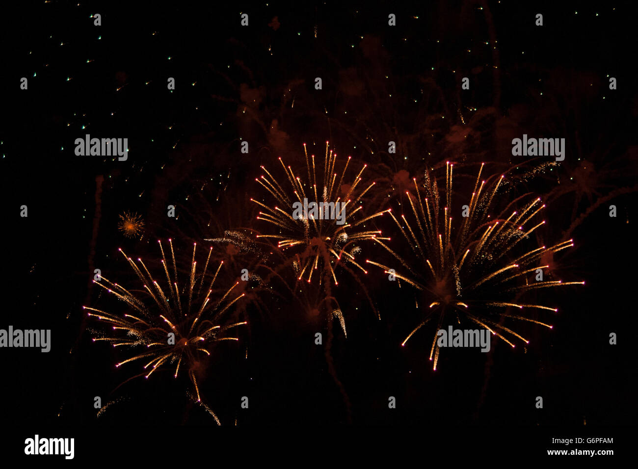 Exploding fireworks at a fireworks show Stock Photo - Alamy