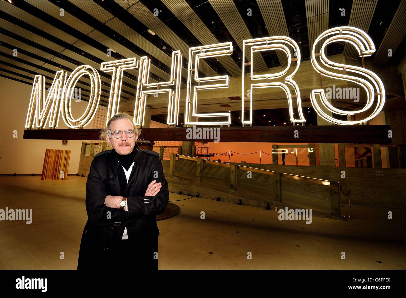 Artist Martin Creed stands in front of one of his largest works of Art ...
