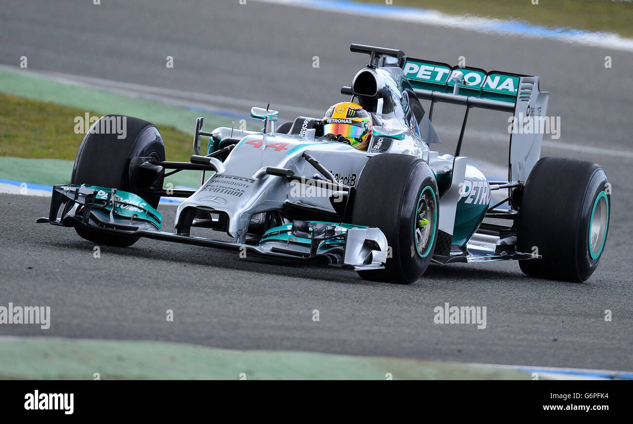 Mercedes' driver Lewis Hamilton in action during the 2014 Formula One ...