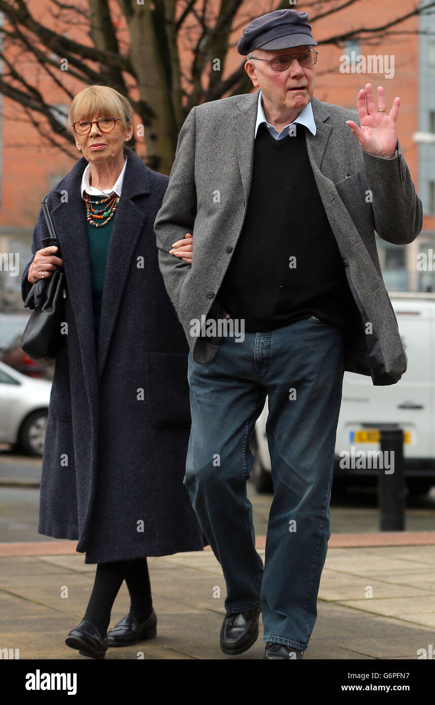 Former Coronation Street actor Kenneth Cope arrives with his wife Renny ...