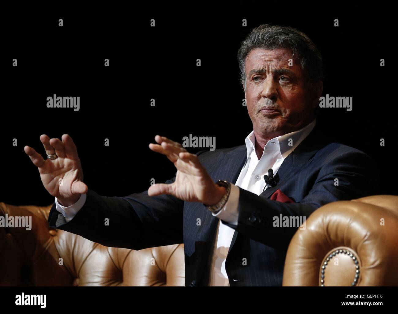 Sylvester Stallone appears onstage at the London Palladium in Central ...