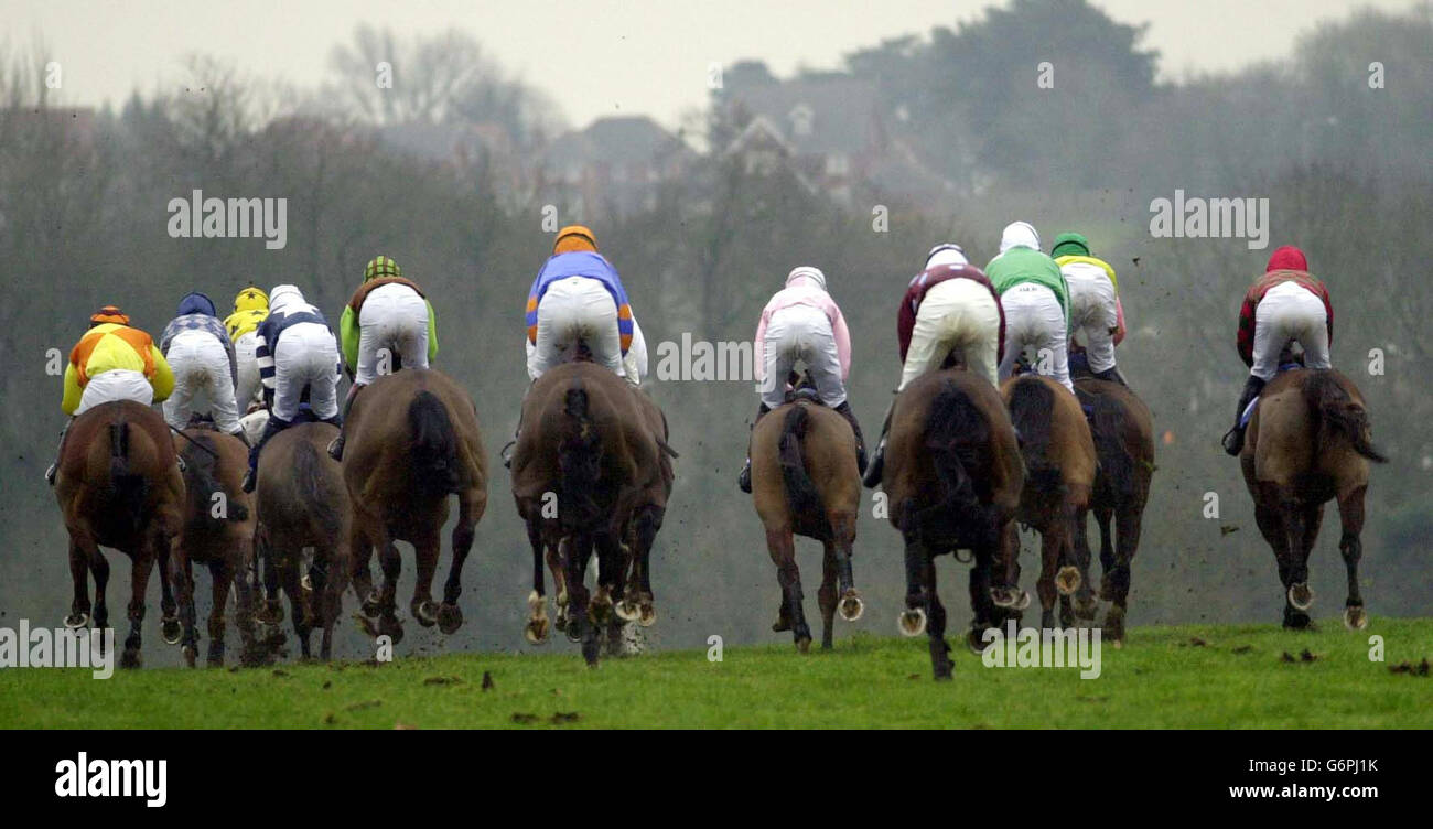 Runners and riders at Chepstow races. Runners and riders reach the top ...