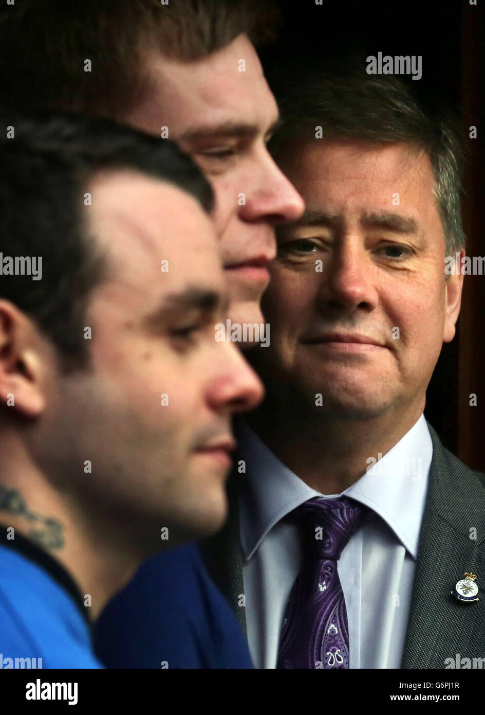 MSP Keith Brown talks to former soldiers Dan Simpson (left) and Sam ...