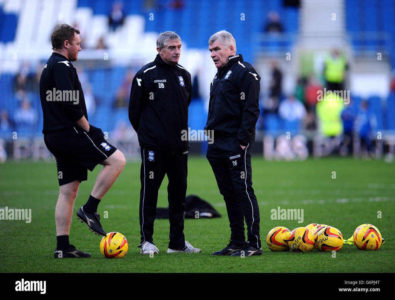 Birmingham City's First Team Coach Steve Watson (left), kit manager ...