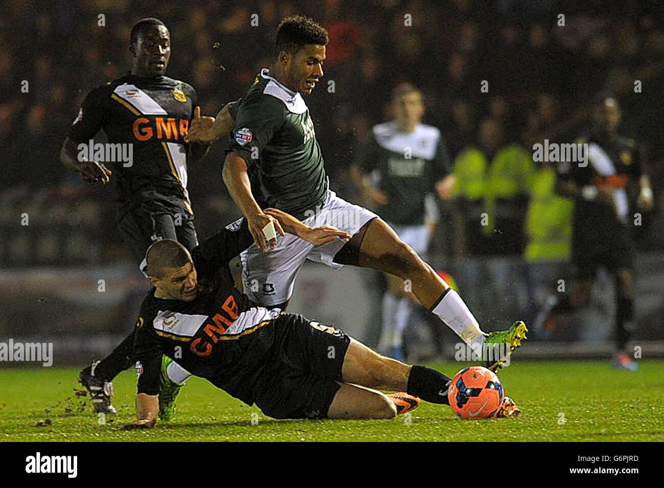Plymouth Argyle's Guy Branston and Port Vale's Carl Dickinson during ...